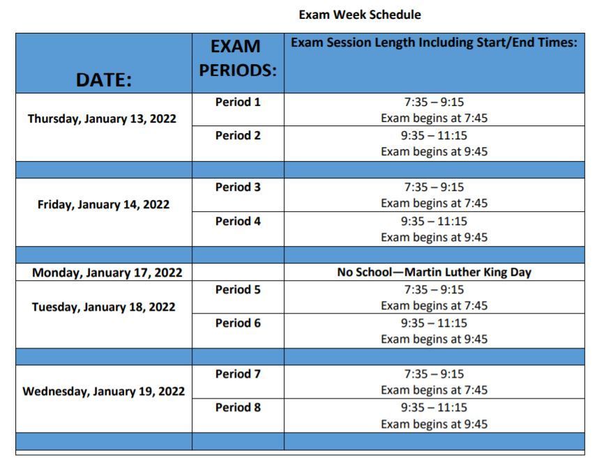 Midterm Exams Start Thursday , January 13th | East Hampton High School