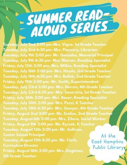 Summer Read-Aloud Series | Memorial School